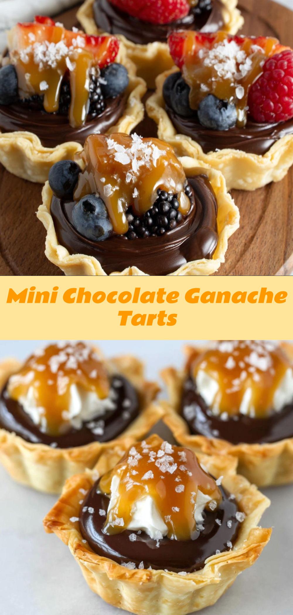 Mini Chocolate Ganache Tarts with Phyllo Shells - cozy baking life
